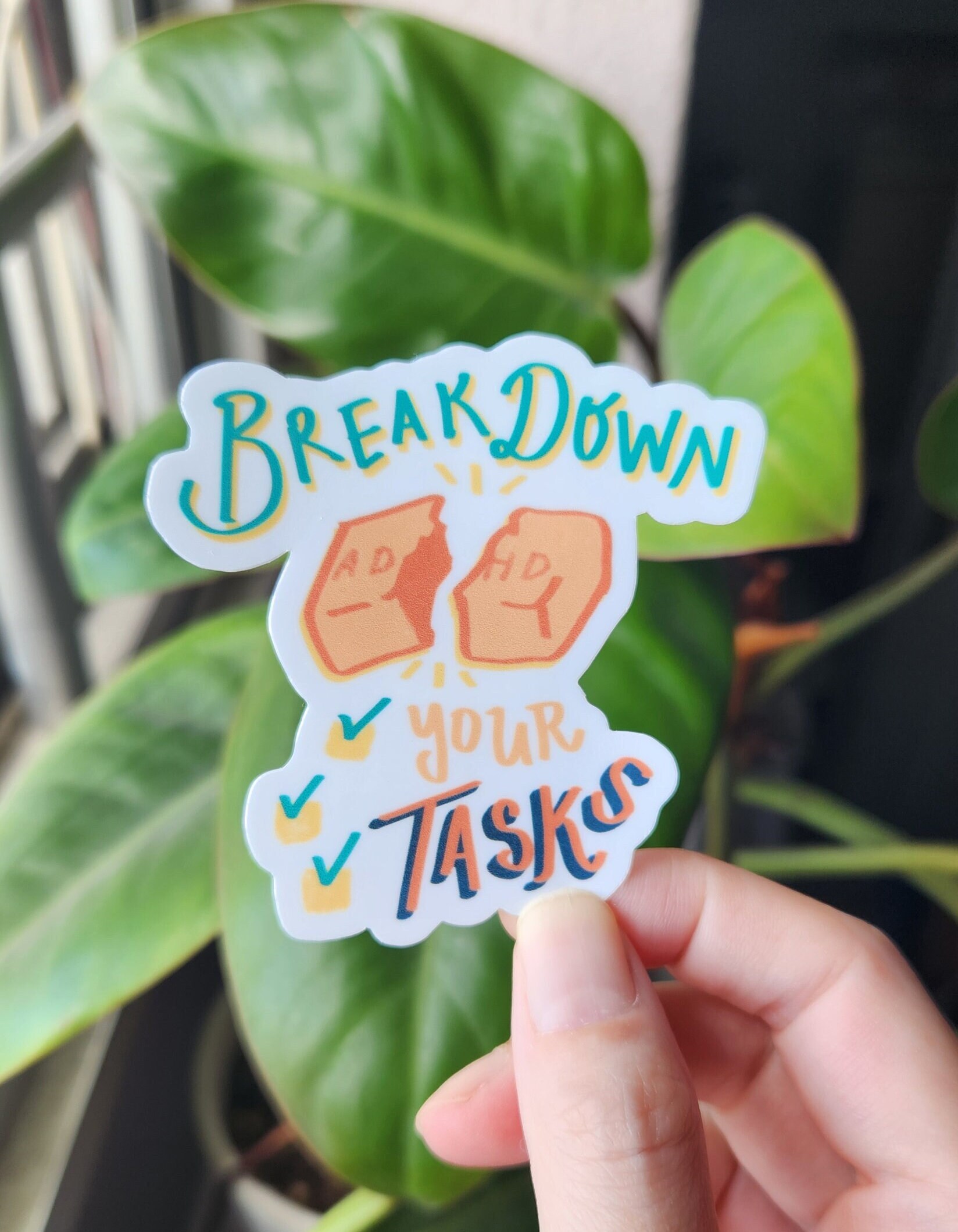 Breakdown Your Tasks ADHD Sticker Waterproof Glossy Vinyl Planner ...