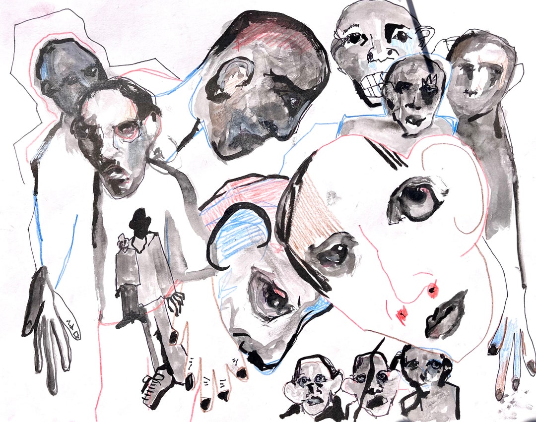 Original Painting, "my Many Faces" Art Print, Abstract Art, Contemporary Art, Basquait ...