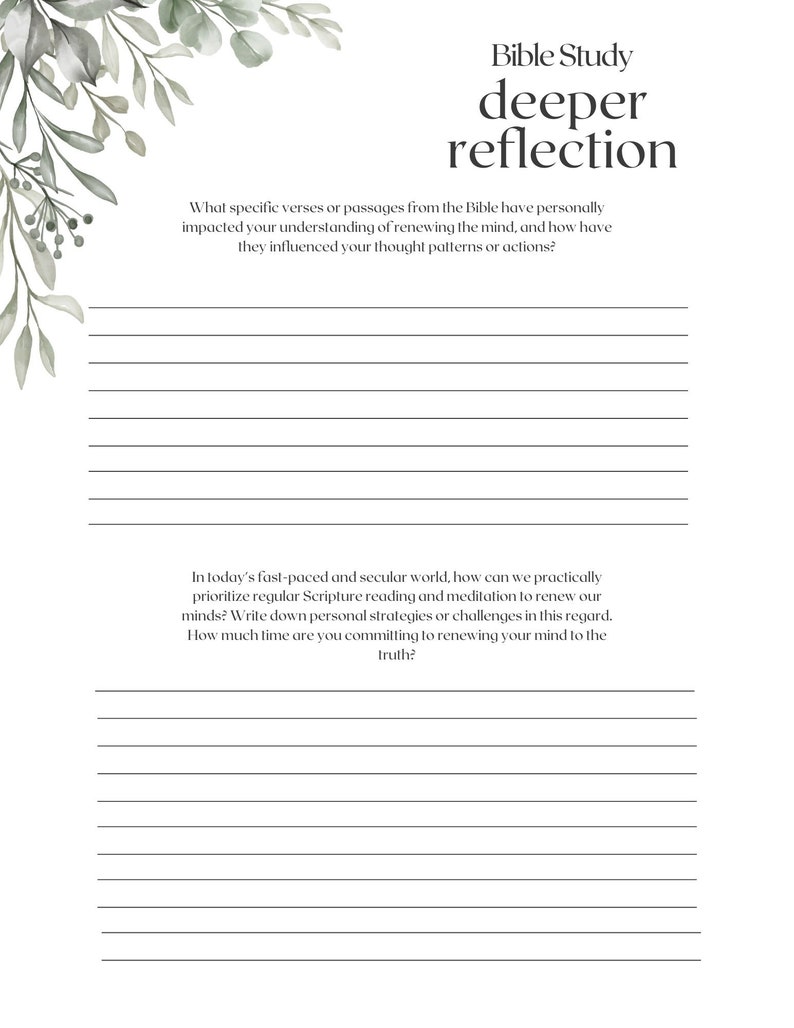 Renew the Mind: Bible Study and Journal - Etsy