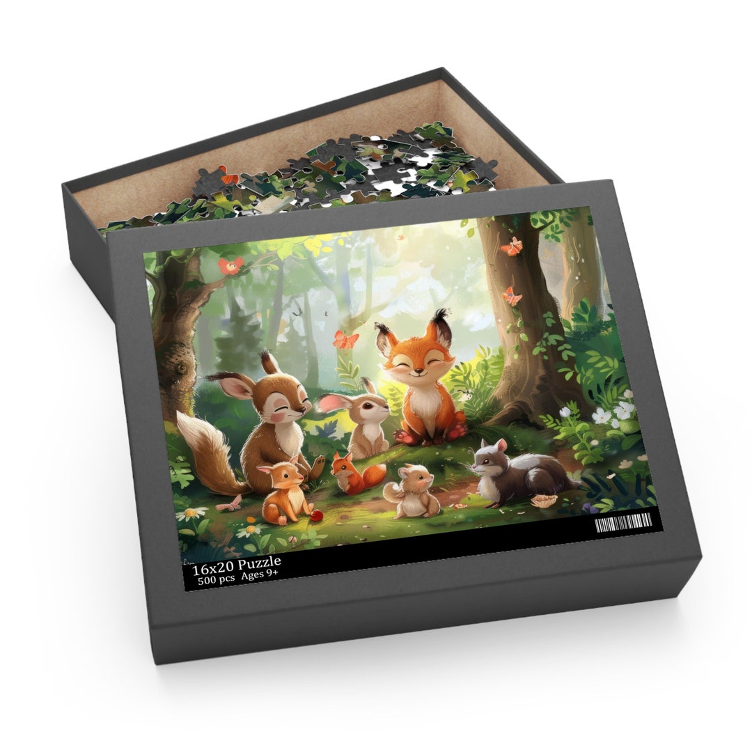Forest Woodland Friends Puzzle Cartoons Jigsaw Puzzle Kids Puzzle ...
