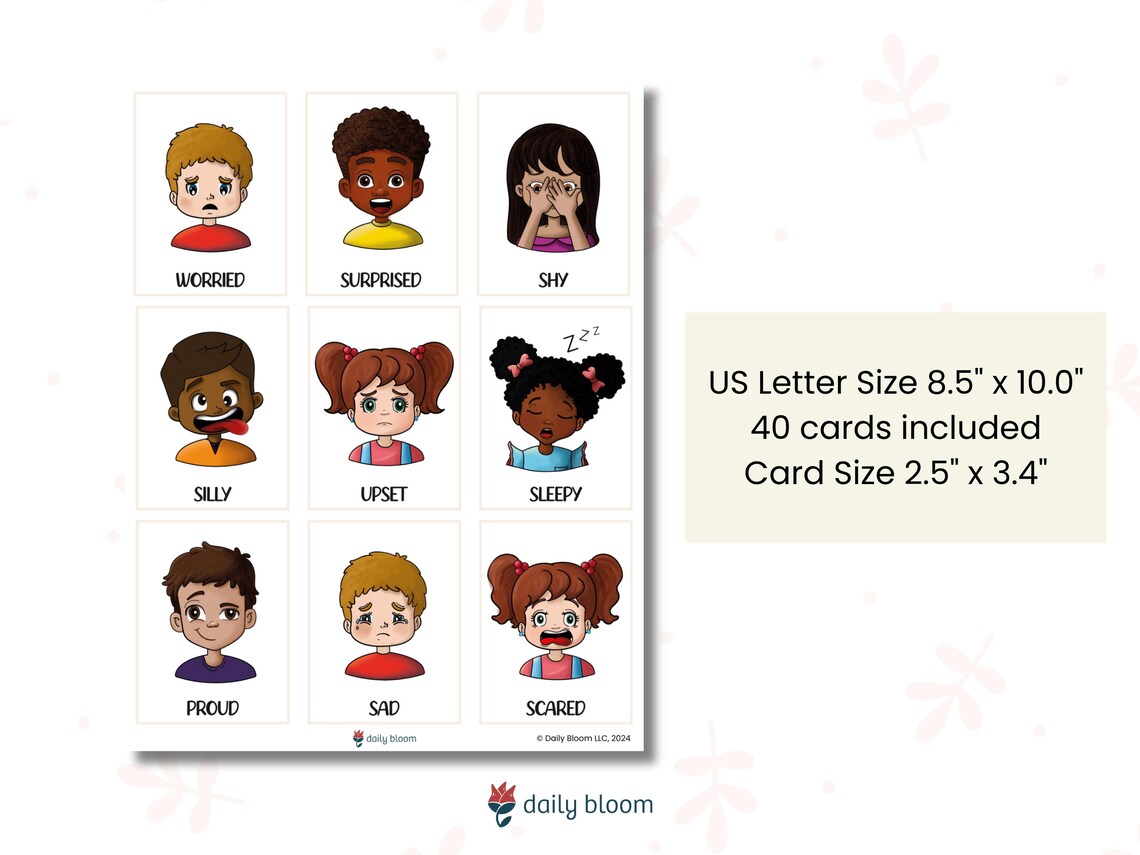 Emotion Flashcards for Kids: Social Emotional Learning Tool, Classroom ...