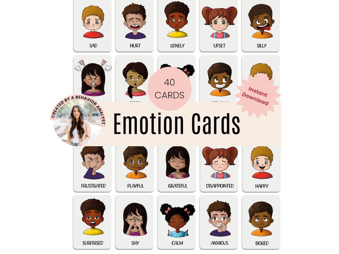 Emotion Flashcards for Kids: Social Emotional Learning Tool, Classroom ...