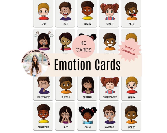 Emotion Cards for Kids Educational Cards for Learning and Discussing ...