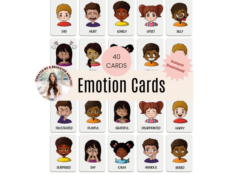 Emotion Flashcards for Kids: Social Emotional Learning Tool, Classroom ...