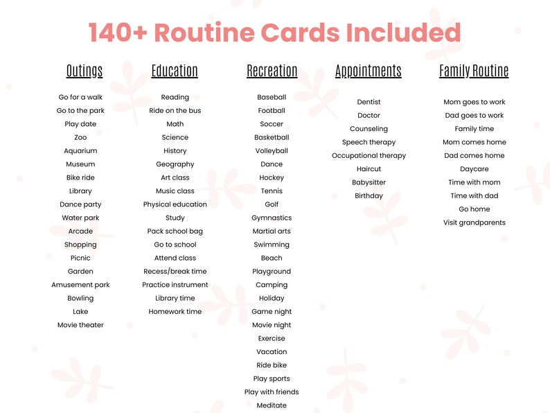 Daily Routine Cards for Kids, Visual Schedule, Toddler Routine Chart ...