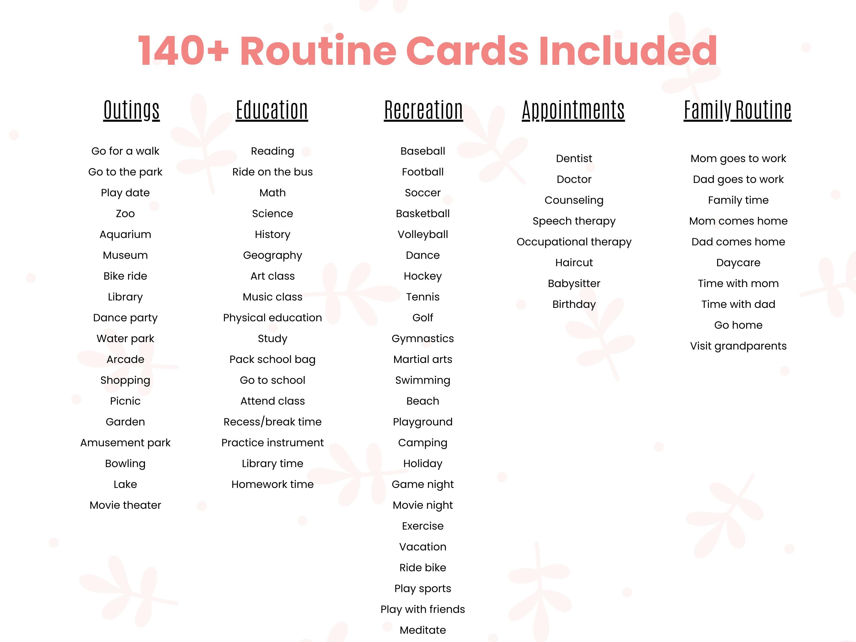 Daily Routine Cards for Kids, Visual Schedule, Toddler Routine Chart ...
