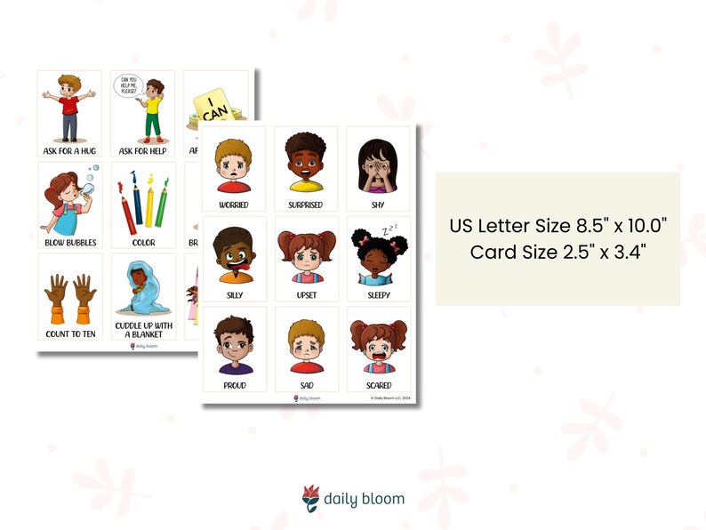 Coping Skills Cards, Emotion Cards, Bundle Set of 2 for Kids: Social ...