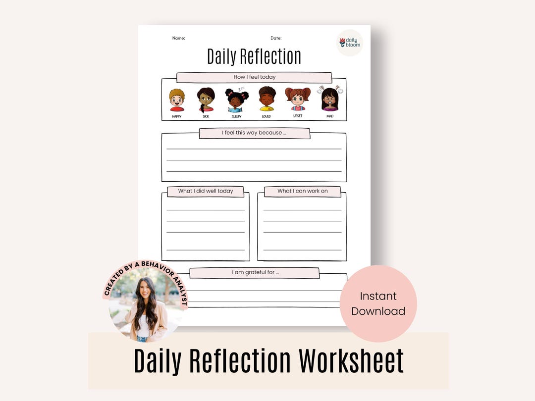 Daily Reflection for Kids, Mental Health Check In, Kids Gratitude ...