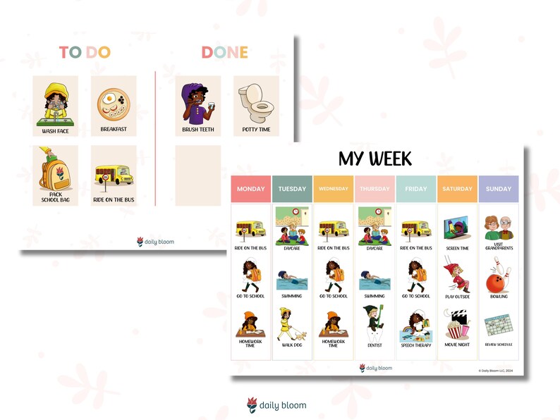 Visual Schedule for Kids, Daily Routine Cards for Kids, Toddler Routine ...