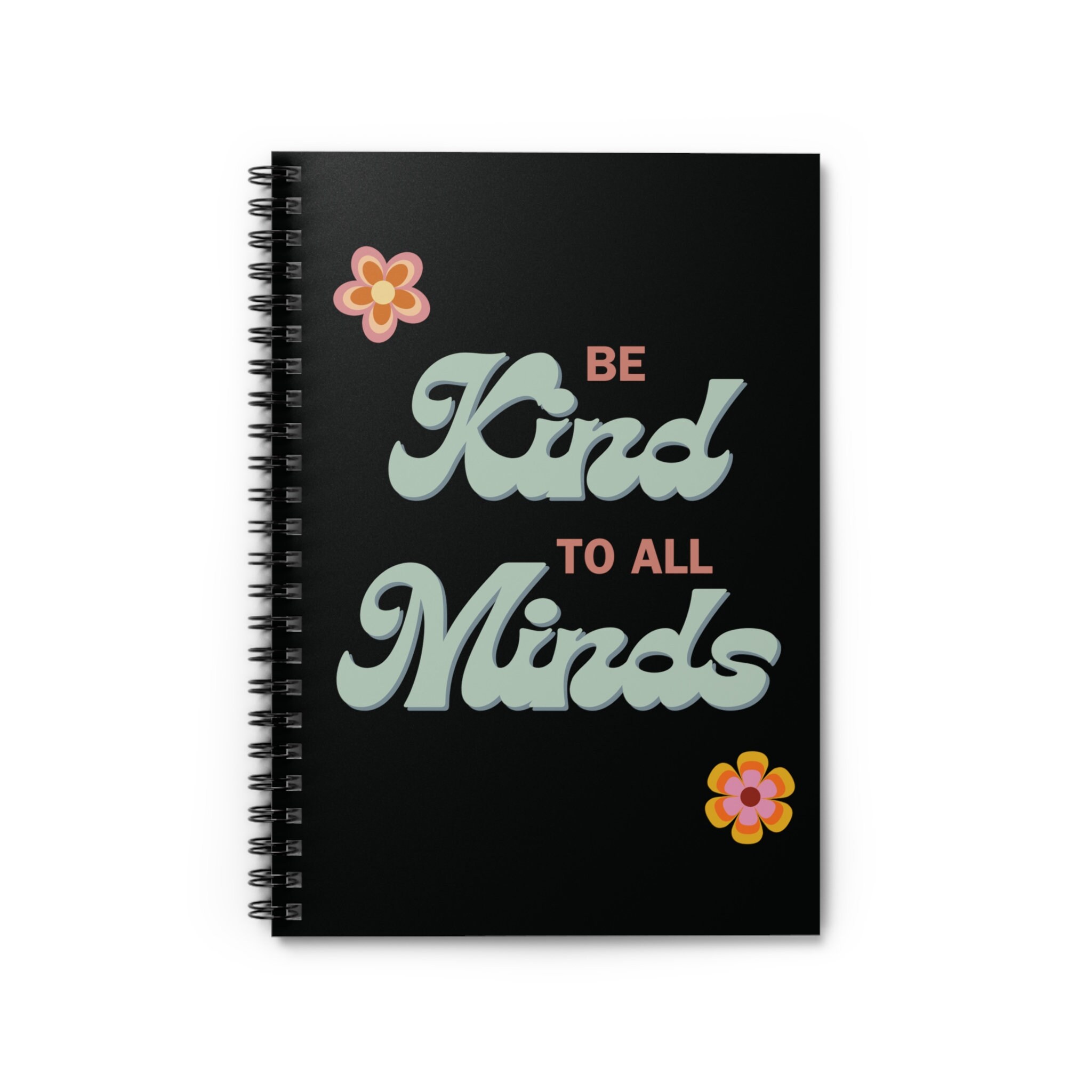 Be Kind to All Minds Spiral Notebook Black - Etsy