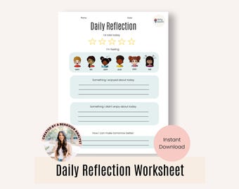 Daily Reflection for Kids, Mental Health Check In, Kids Gratitude ...