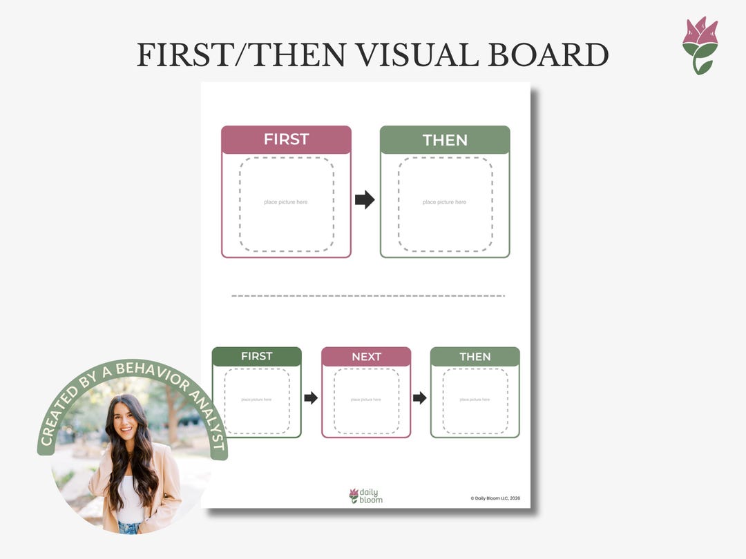 First Then Board Visual Schedule | BCBA Autism Therapy Tool | Daily ...