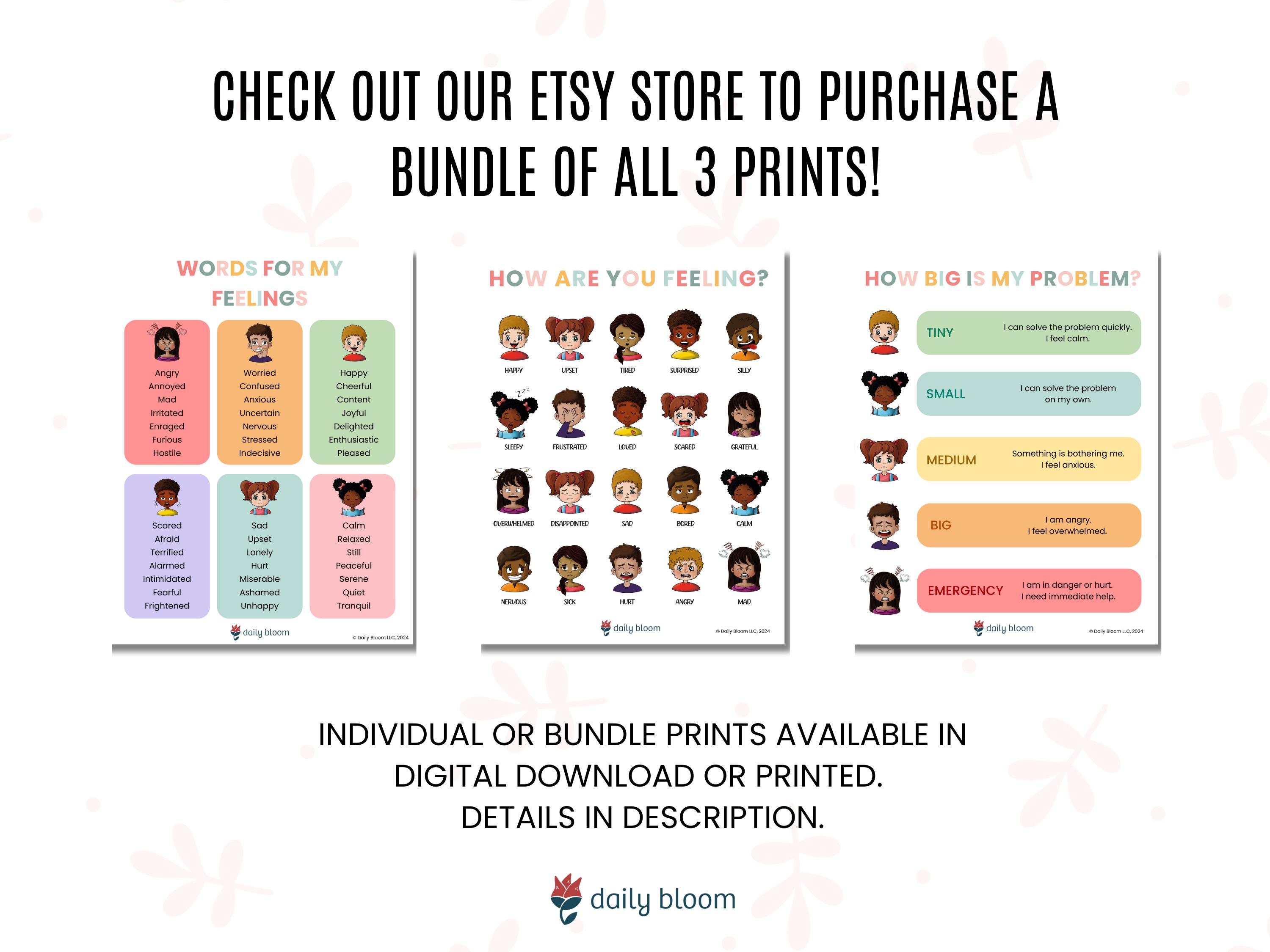 Emotional Intelligence Poster Bundle: Set of 3 Kids' Wall Art for ...