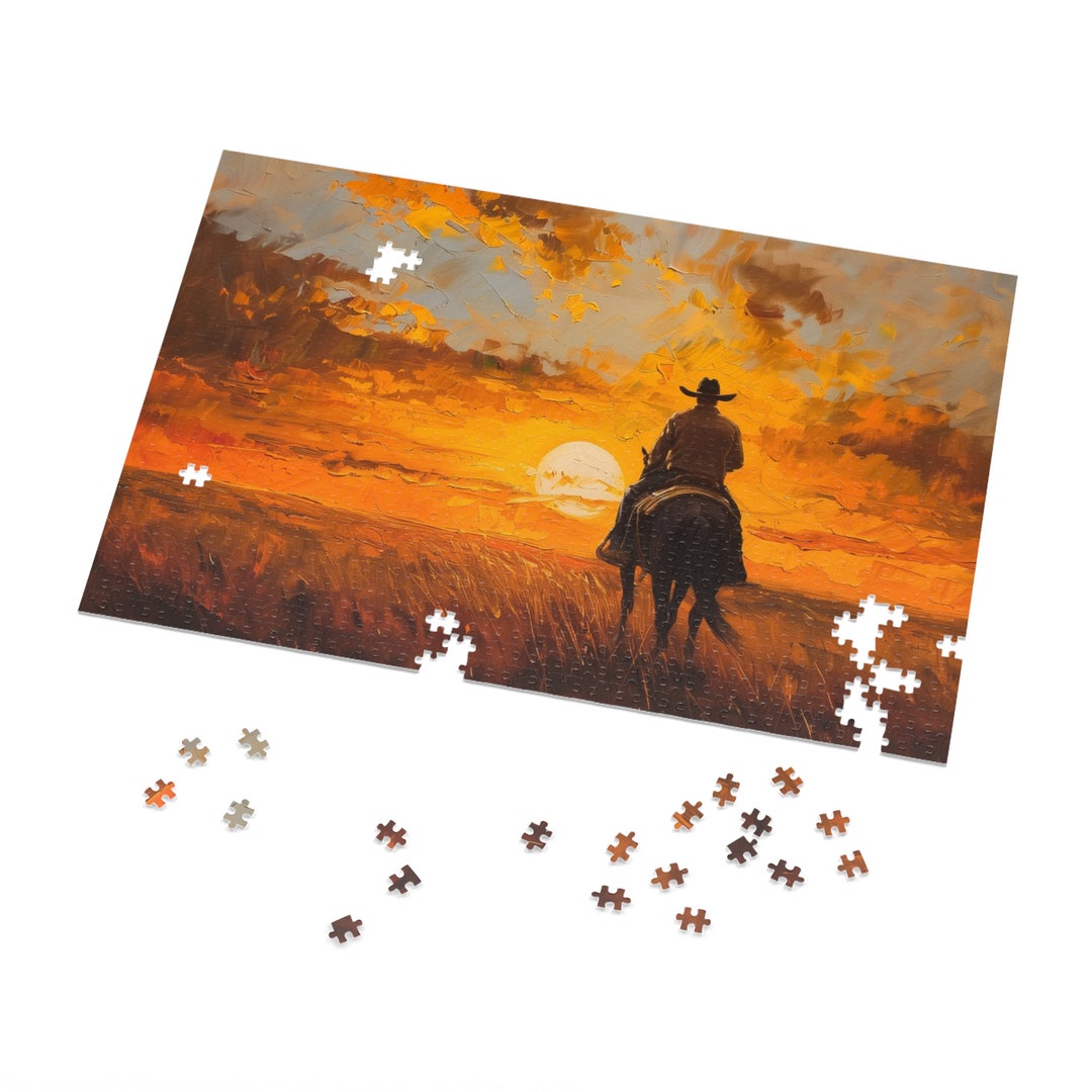 Cowboy Sunset Jigsaw Puzzle Gift Idea 30, 110, 252, 500,1000-piece - Etsy