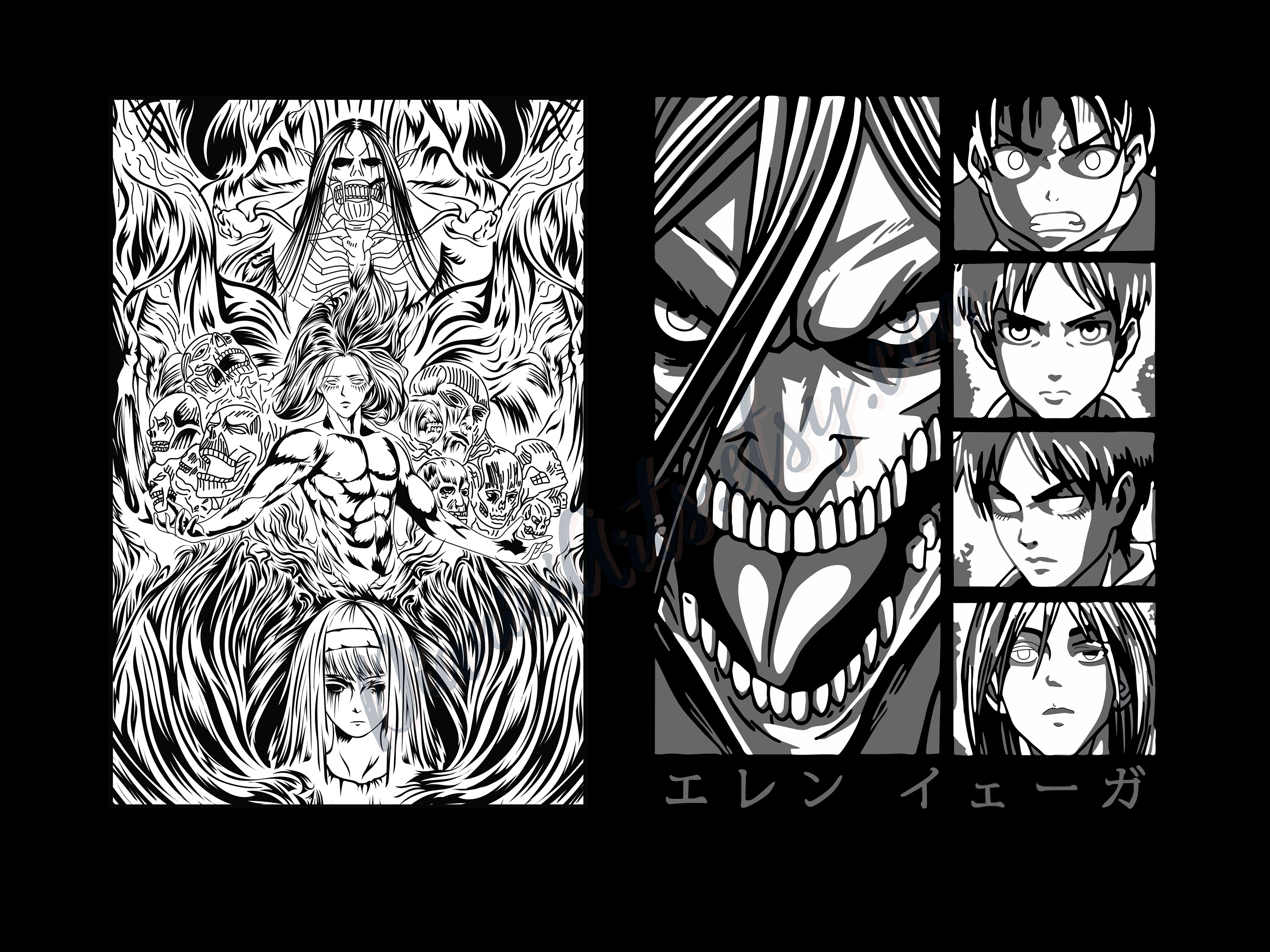 AOT Design Attack on Titan Anime Inspired Digital Files Ready to Print ...