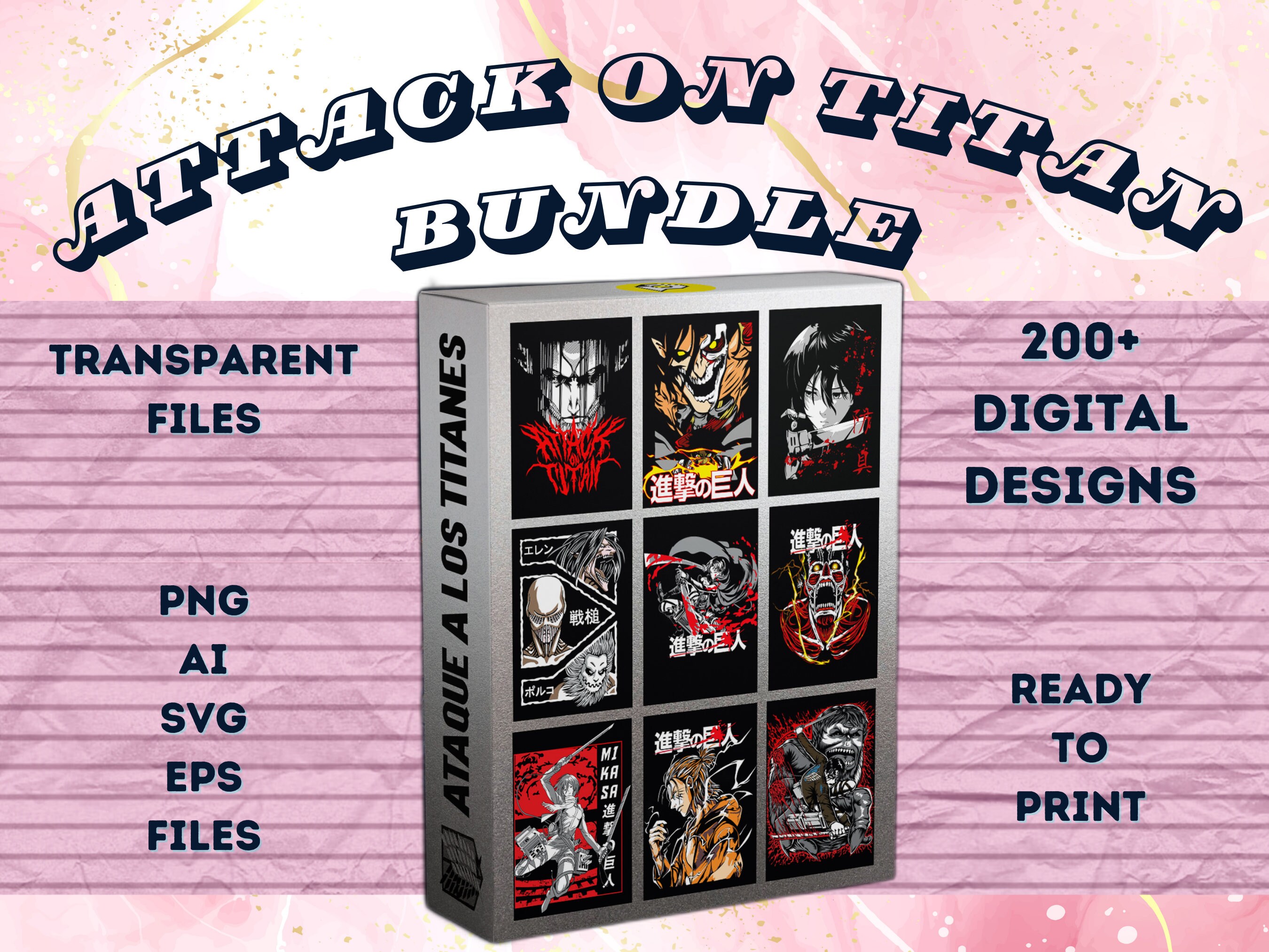 AOT Design Attack on Titan Anime Inspired Digital Files Ready to Print ...