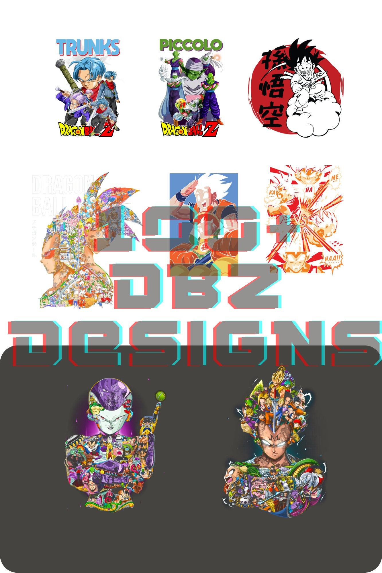 100 Japanese Anime Goku Inspired Digital Illustration Manga Design ...