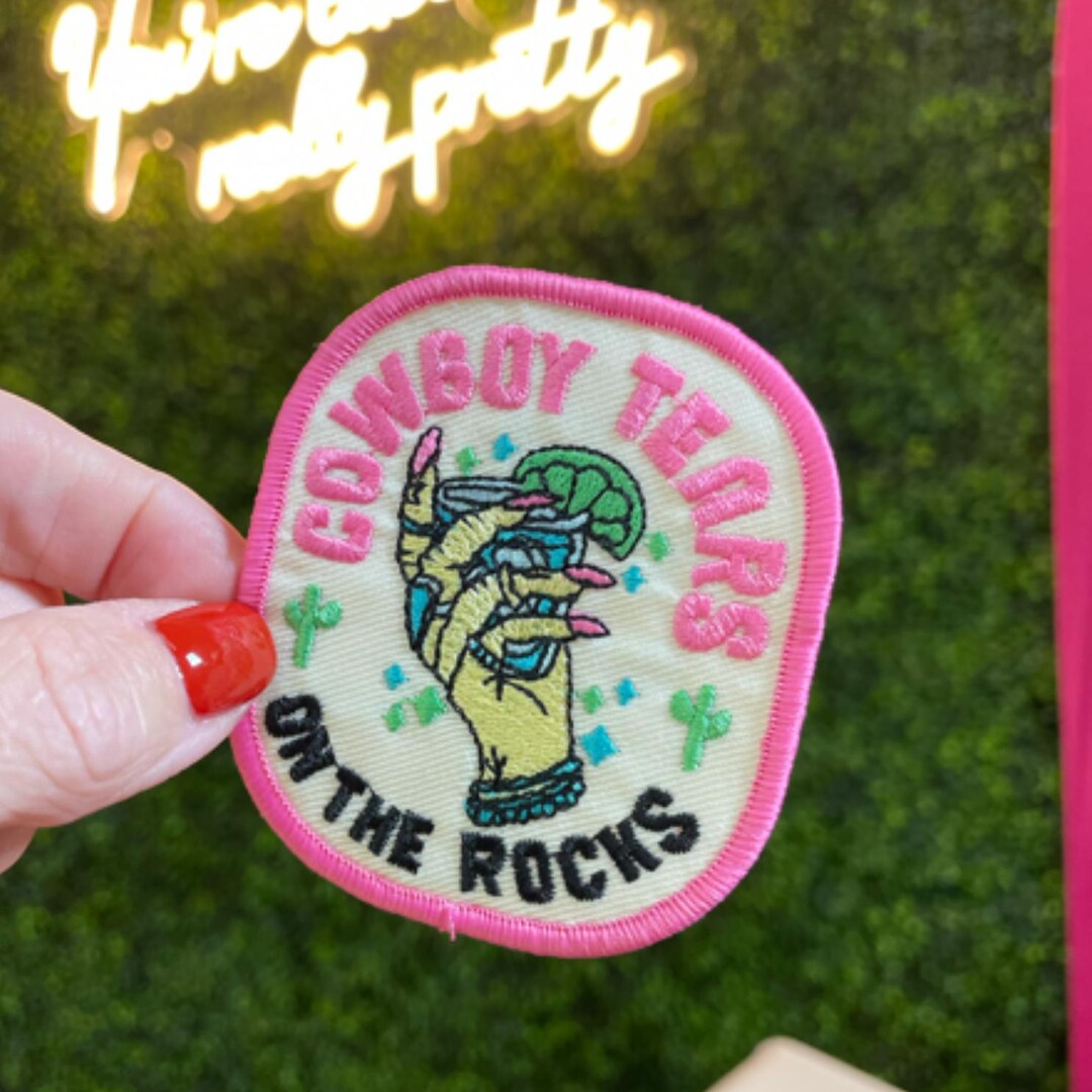 Cowboy Tears on the Rocks Embroidered Patch - Etsy