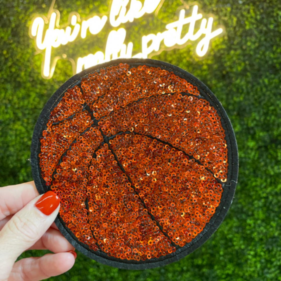 Basketball Sequins Patch - Etsy