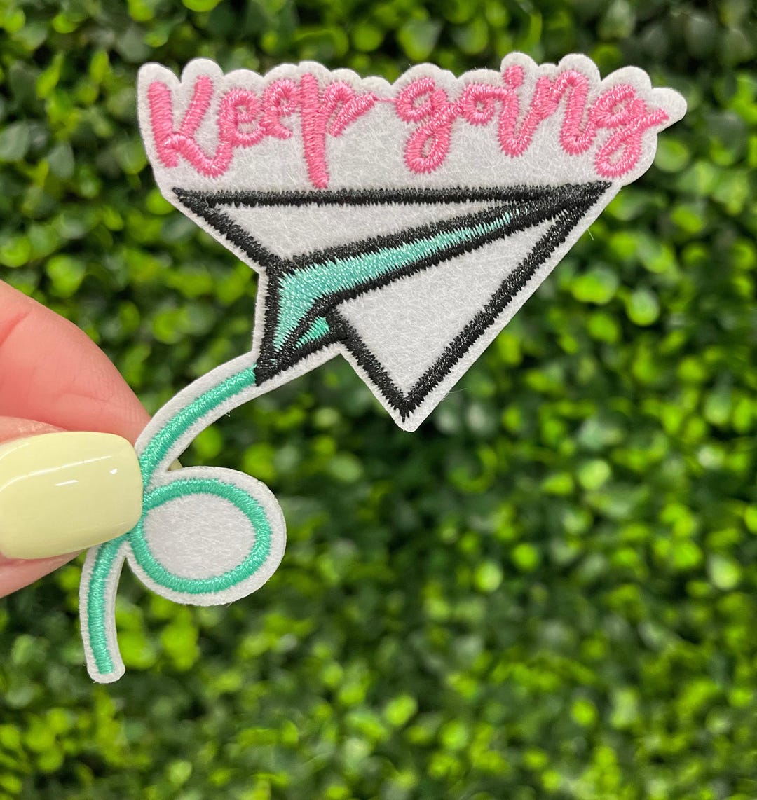 Keep Going Paper Airplane Embroidered Patch - Etsy