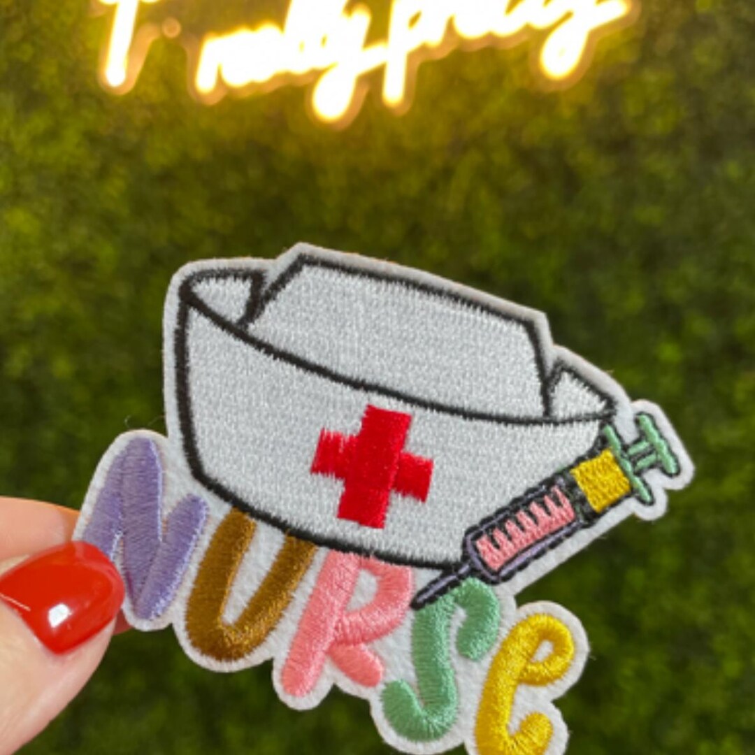 Nurse Cap and Syringe Embroidered Patch - Etsy