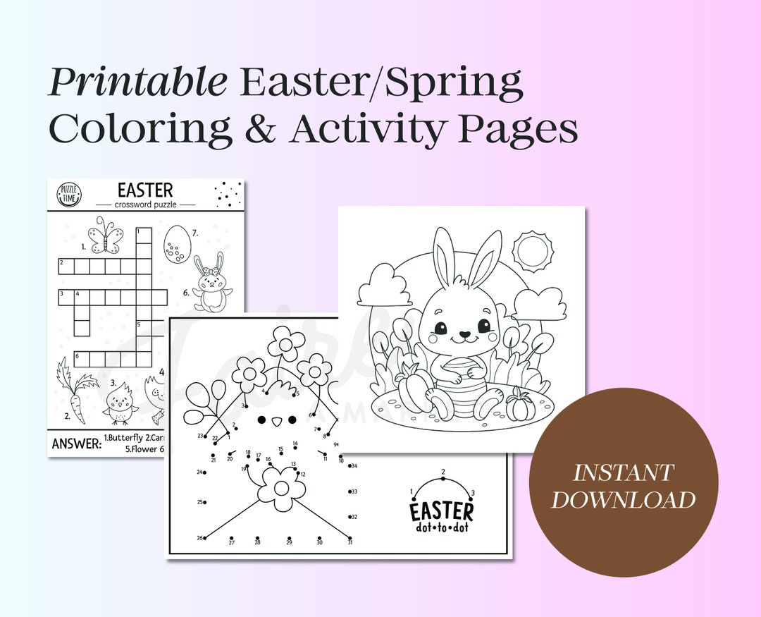 Printable Easter/spring Theme Coloring & Activity Pages for Toddler and ...