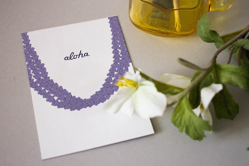 Printable Hawaiian Flower Lei Greeting Card – Instant Digital Download ...