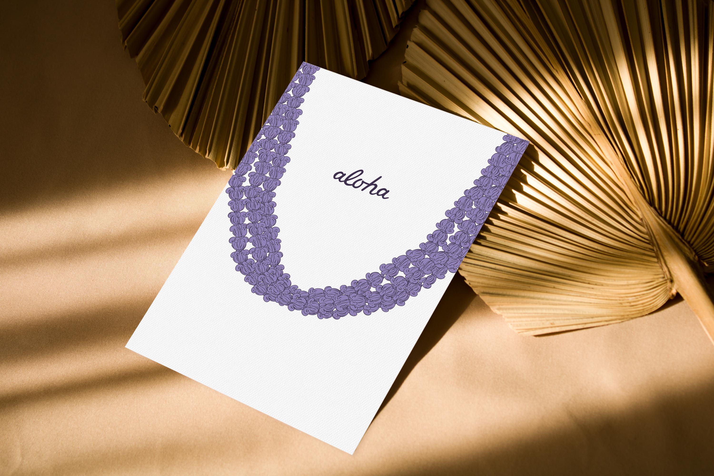 Printable Hawaiian Flower Lei Greeting Card – Instant Digital Download ...