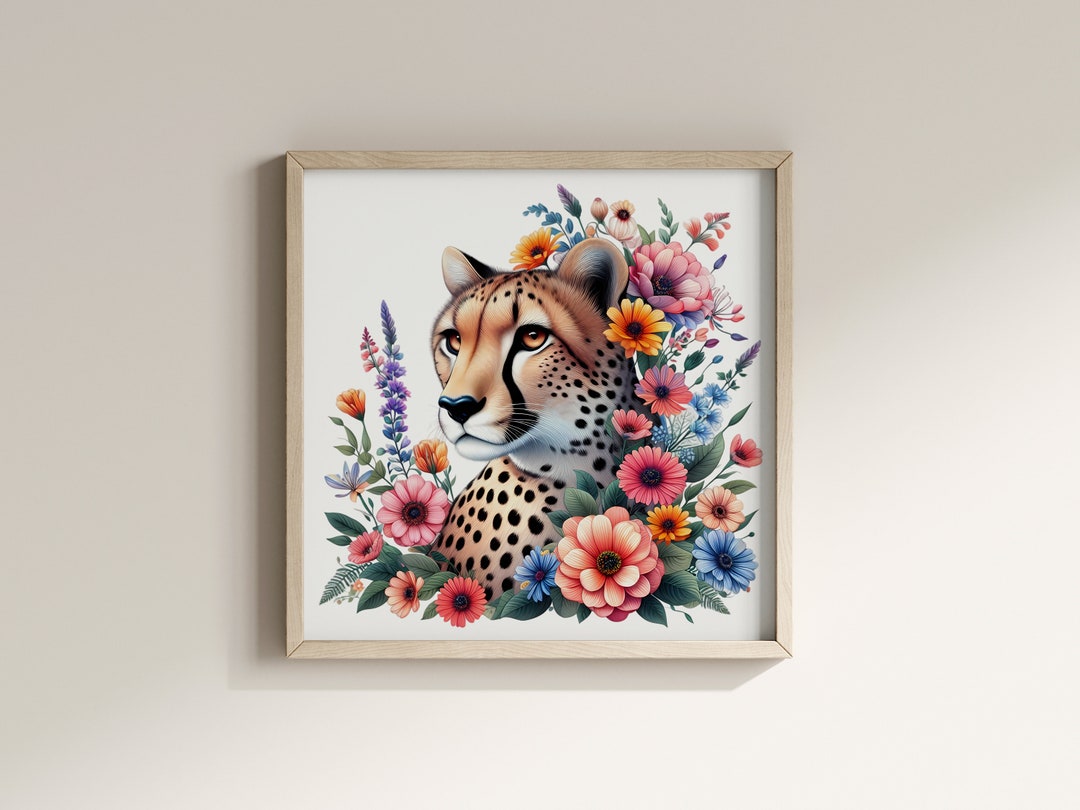 Cheetah Digital Print Cat Wall Art Nursery Decor Cheetah Gifts Animal ...