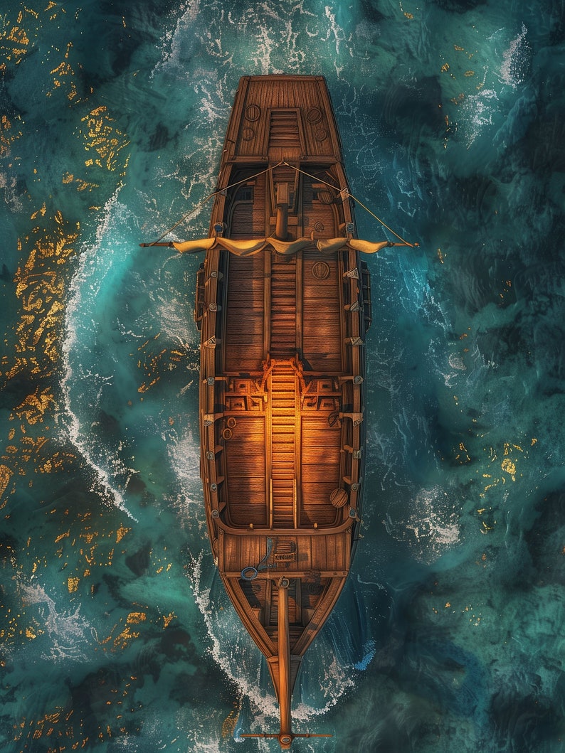 Ship Battlemaps, Dnd Maps, Pirate, D&D, Pathfinder, Ocean, Gridded Maps ...