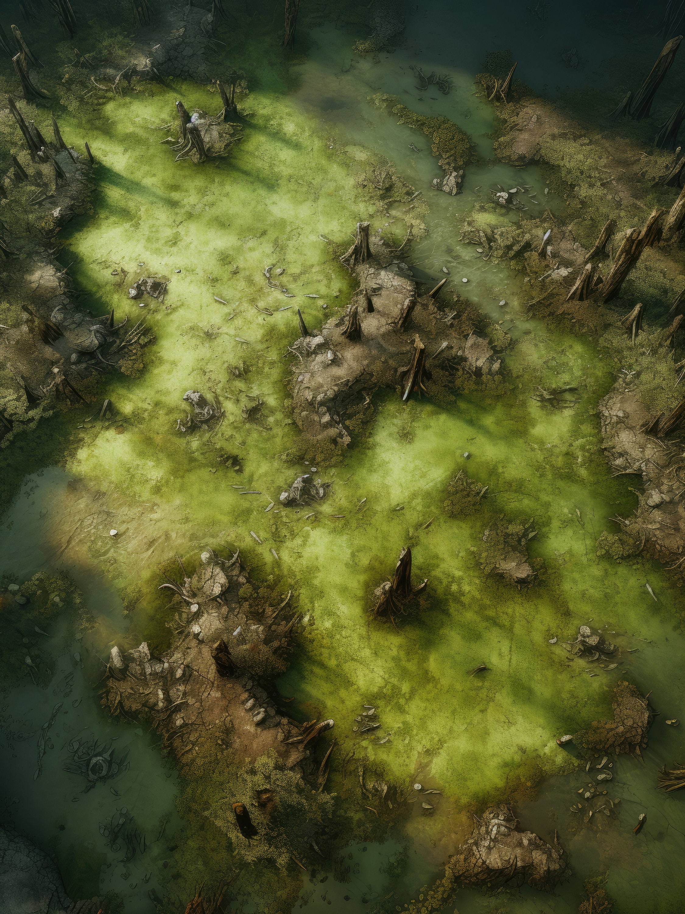 Swamp Battlemaps, Dnd Maps, D&D, Pathfinder, Bog, Marsh, Gridded Maps ...