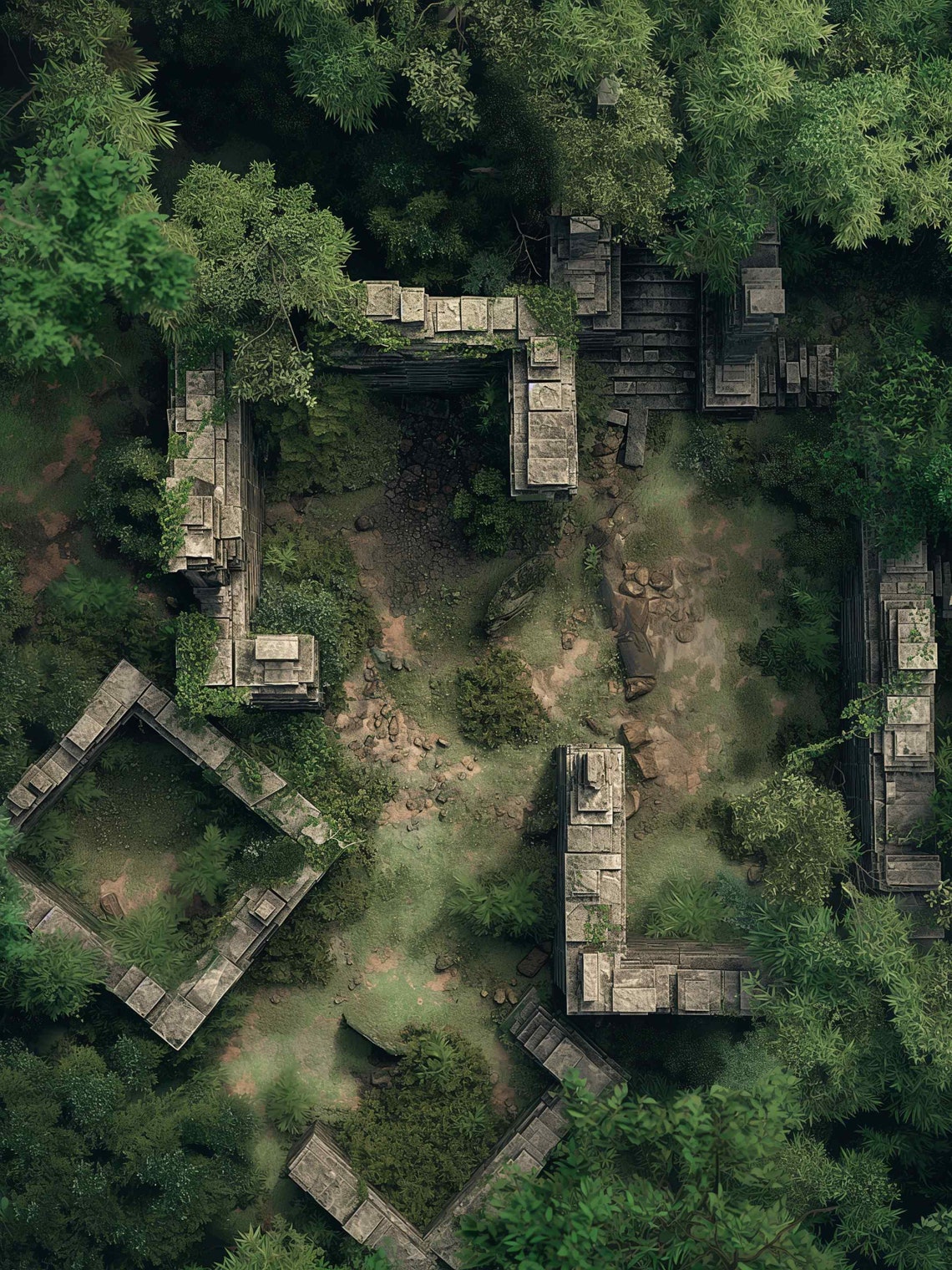 Ruins Battlemaps, Dnd Maps, D&D, Pathfinder, Ruin, Gridded Maps, Roll20 ...