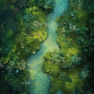 Jungle Battlemaps, Dnd Maps, Waterfall, River, Gridded Maps, D&D, Rpg ...