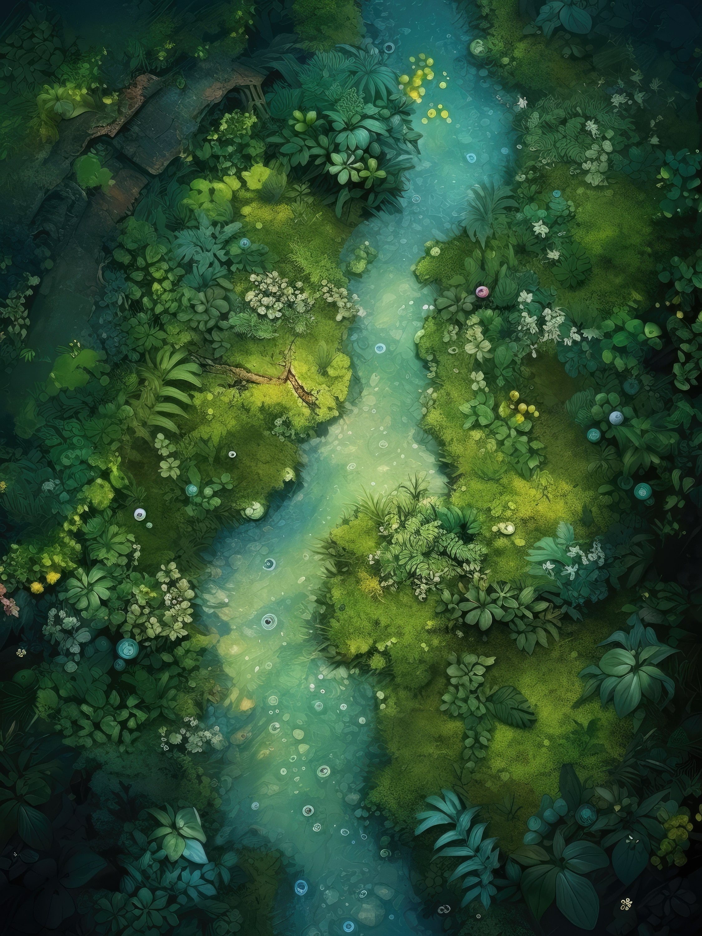 Jungle Battlemaps, Dnd Maps, Waterfall, River, Gridded Maps, D&D, Rpg ...
