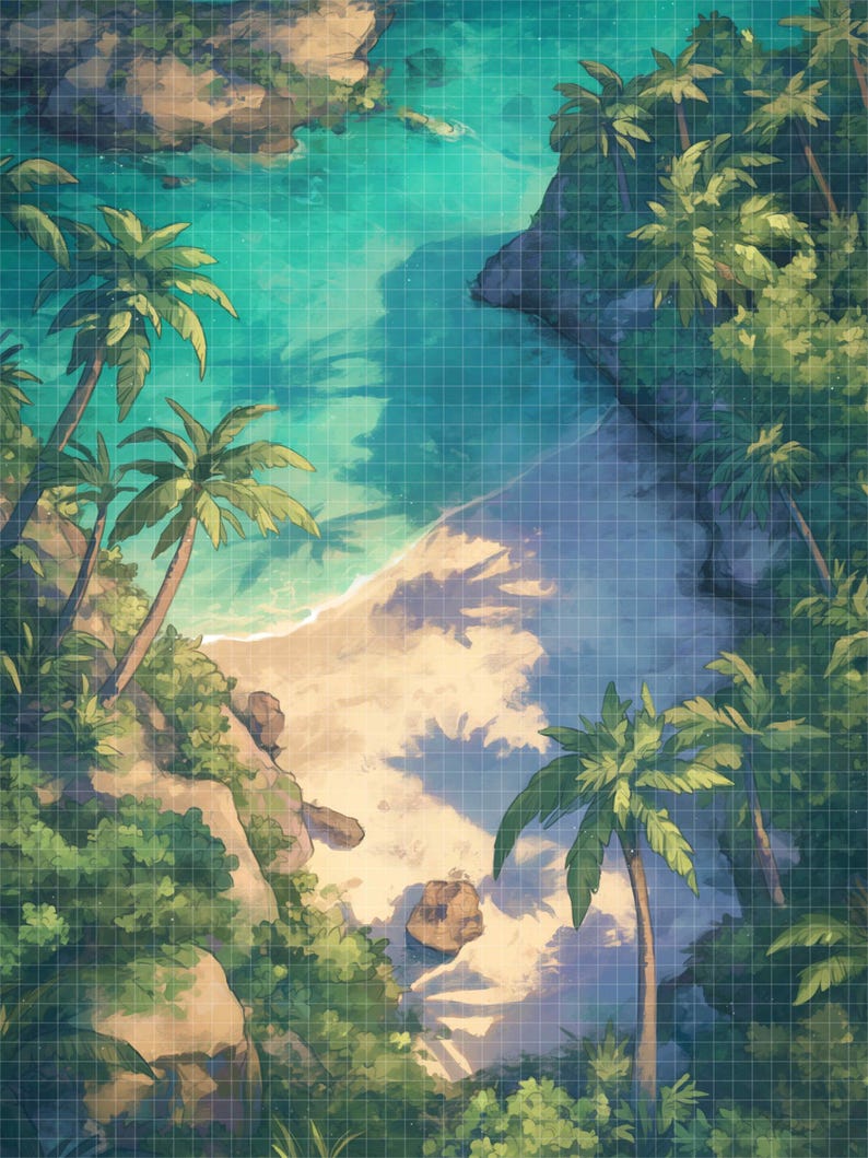 Beach Battlemaps, Island Map, Dnd Maps, D&D, Coastal, Sea, Gridded Maps ...