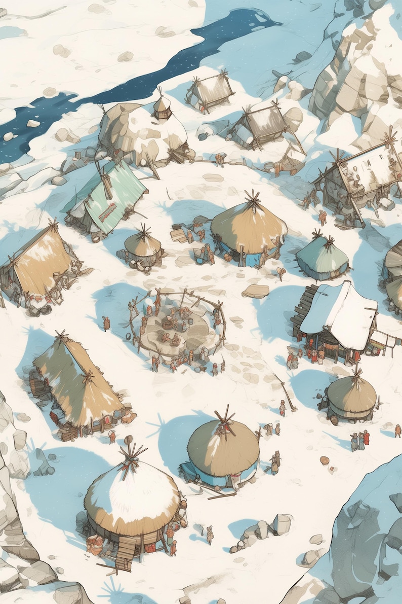 Ice Battlemaps, Snow, Dnd Maps, Winter, Arctic, D&D, Tundra, Gridded ...