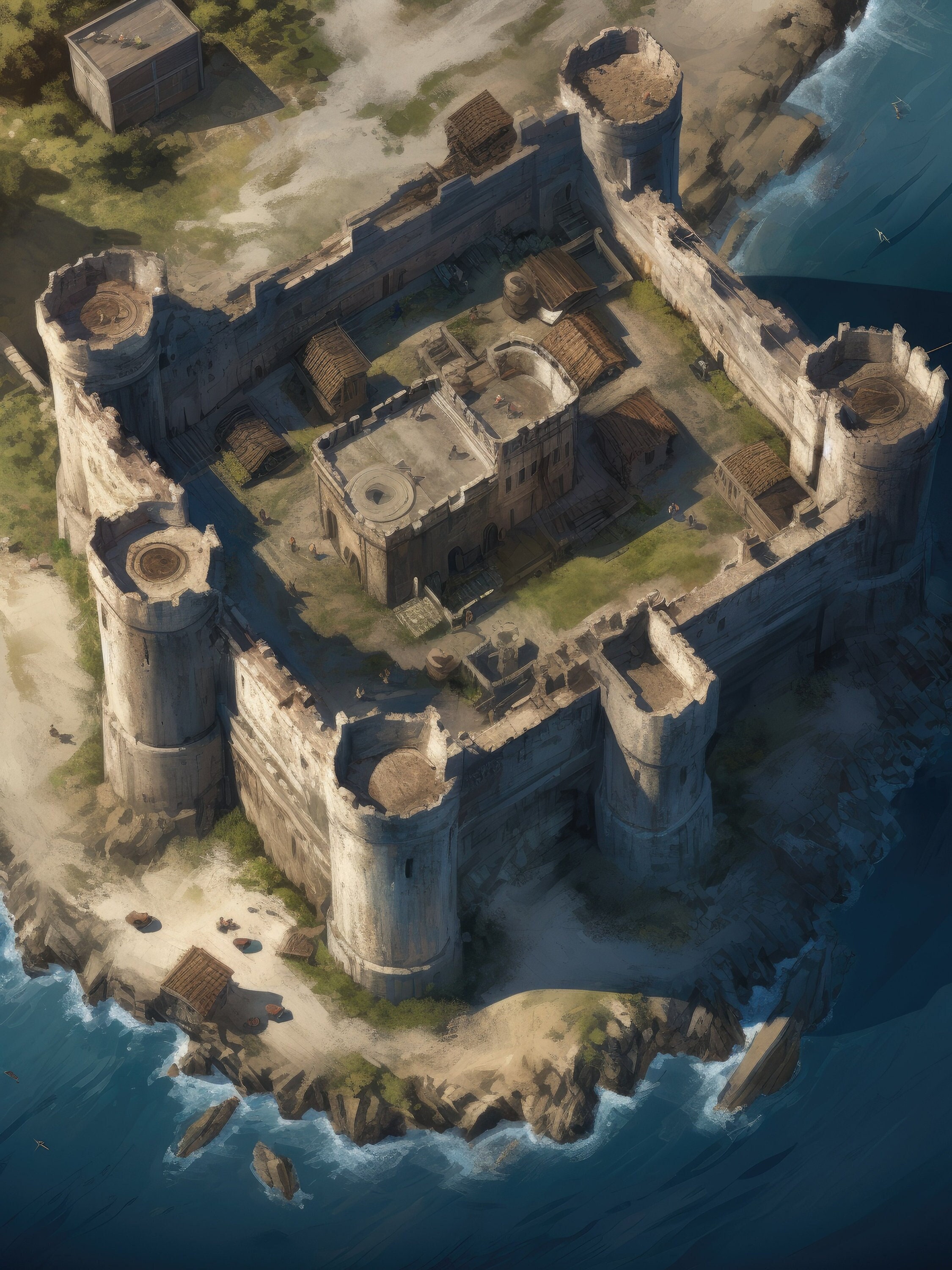 Castle Battlemaps, Dnd Maps, Fort, D&D, Pathfinder, Gridded Maps ...