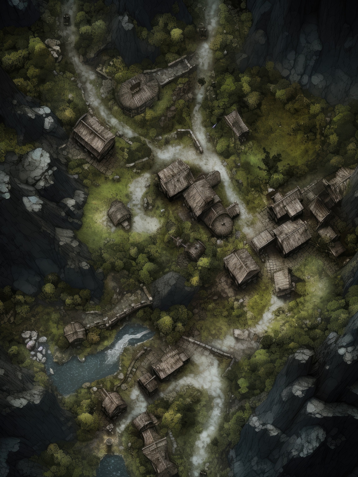 Mountain Battlemaps, Dnd Maps, Cave Map, River Map, D&D, Pathfinder ...