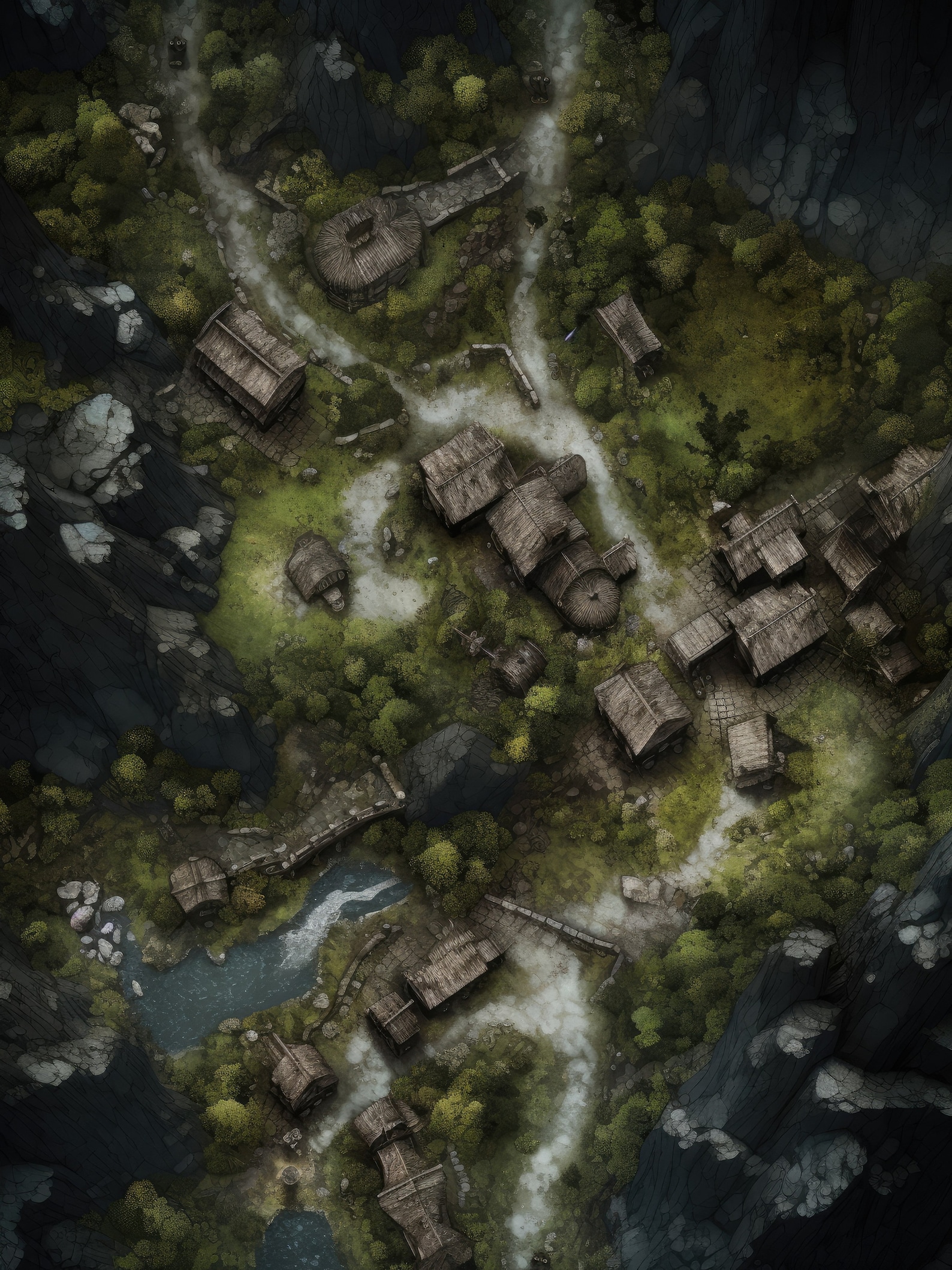 Mountain Battlemaps, Dnd Maps, Cave Map, River Map, D&D, Pathfinder ...