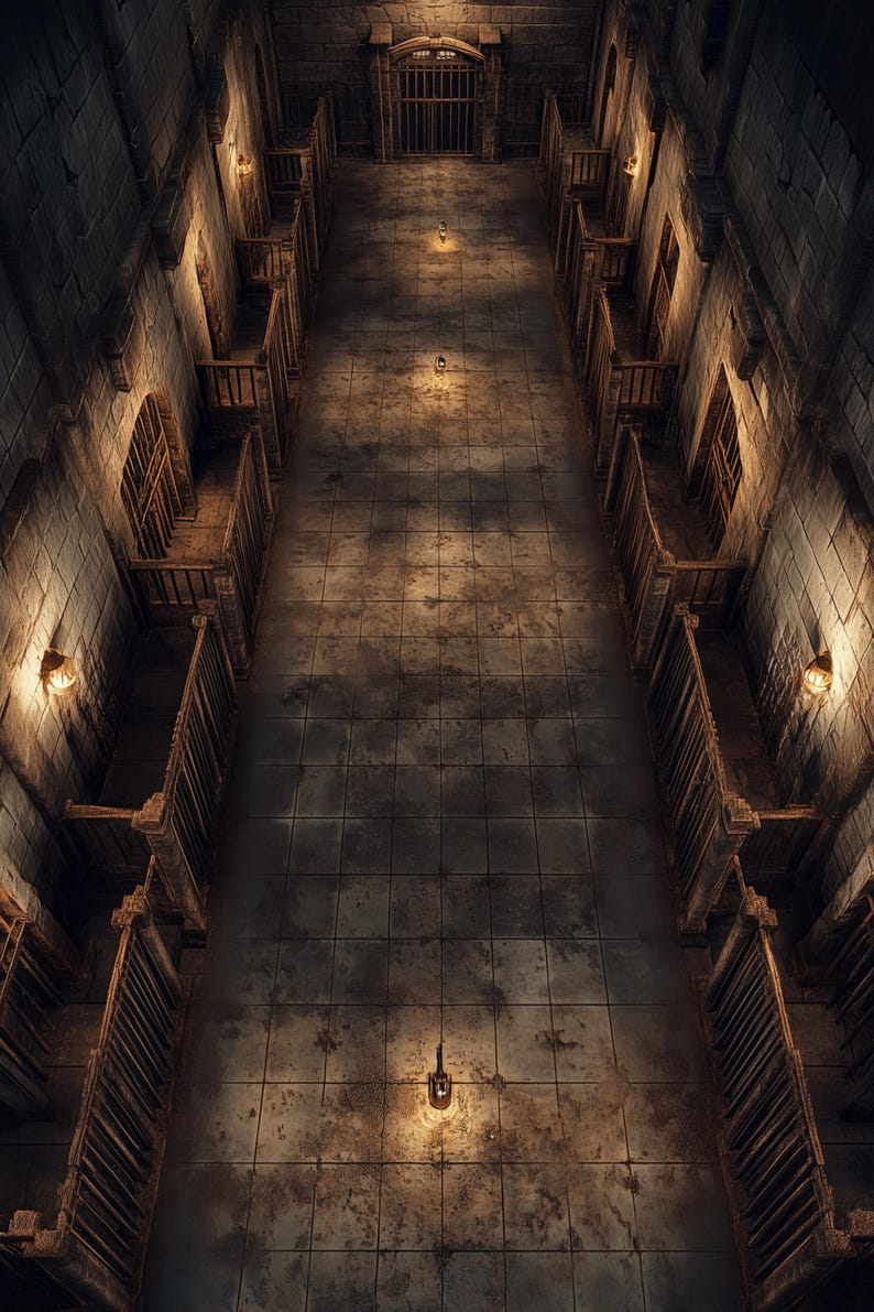 Jail Battlemaps, Dnd Maps, Prison, Dungeon, D&D, Pathfinder, Gridded ...