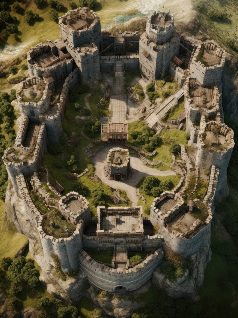 Castle Battlemaps, Dnd Maps, Fort, D&D, Pathfinder, Gridded Maps ...