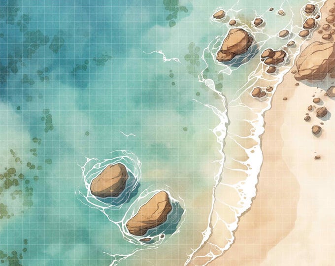 Fort Battlemap, Dnd Map, Castle Map, Island, D&D, Coastal, Pirate, RPG ...