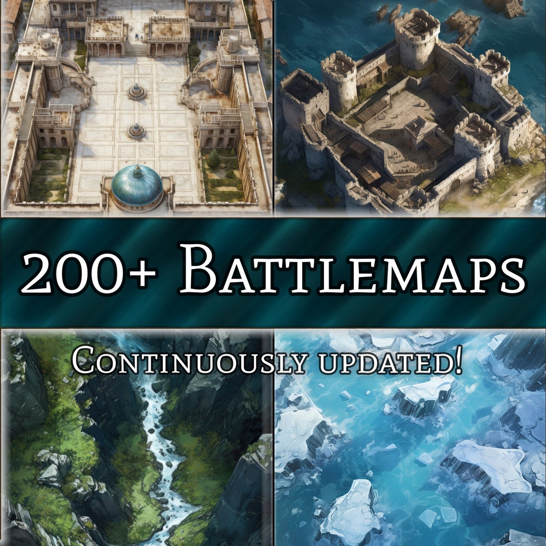 200 Battlemaps for Dungeons & Dragons, Dnd Maps, Gridded Maps, Fantasy ...
