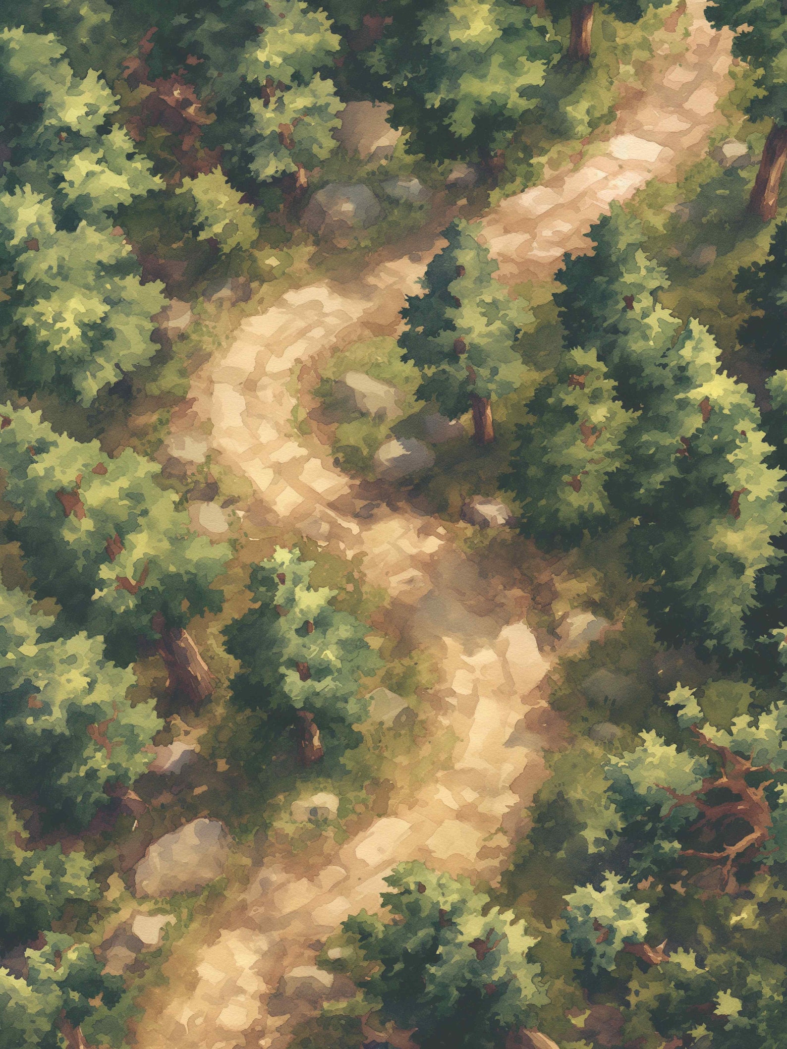Forest Battlemaps, Forest Road, Dnd Maps, D&D, Pathfinder, Gridded Maps ...