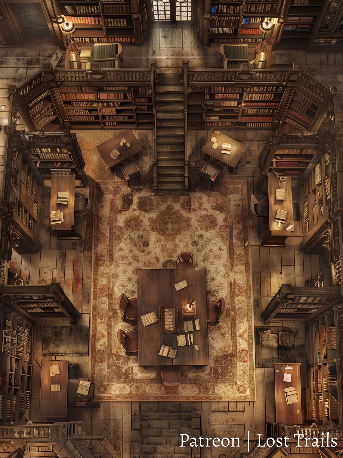 Library Battlemaps, Dnd Maps, D&D, Wizard's Academy, Pathfinder ...