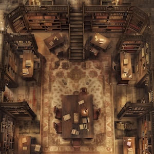 Library Battlemaps, Dnd Maps, D&D, Wizard's Academy, Pathfinder ...