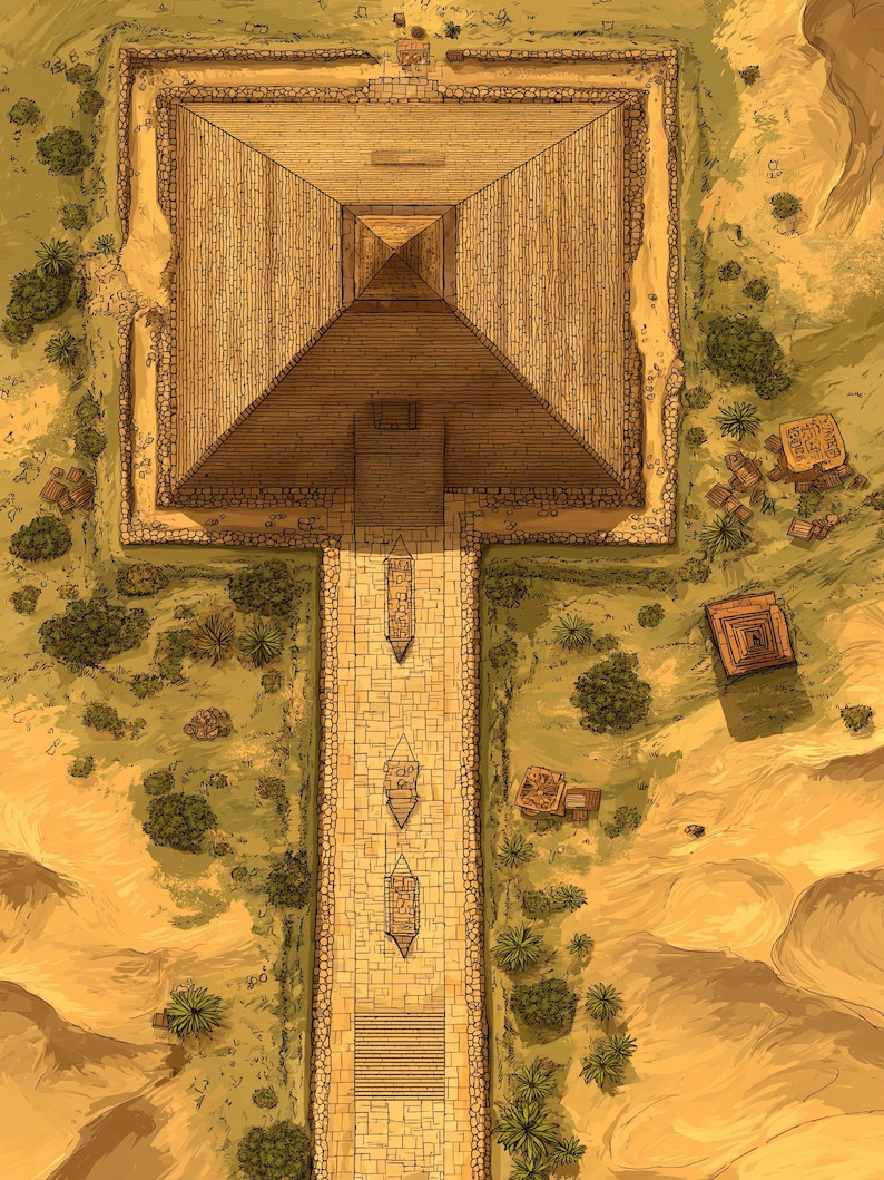 Pyramid Battlemaps, Desert, Dnd Maps, Ruins, D&D, Dungeon, Gridded Maps ...