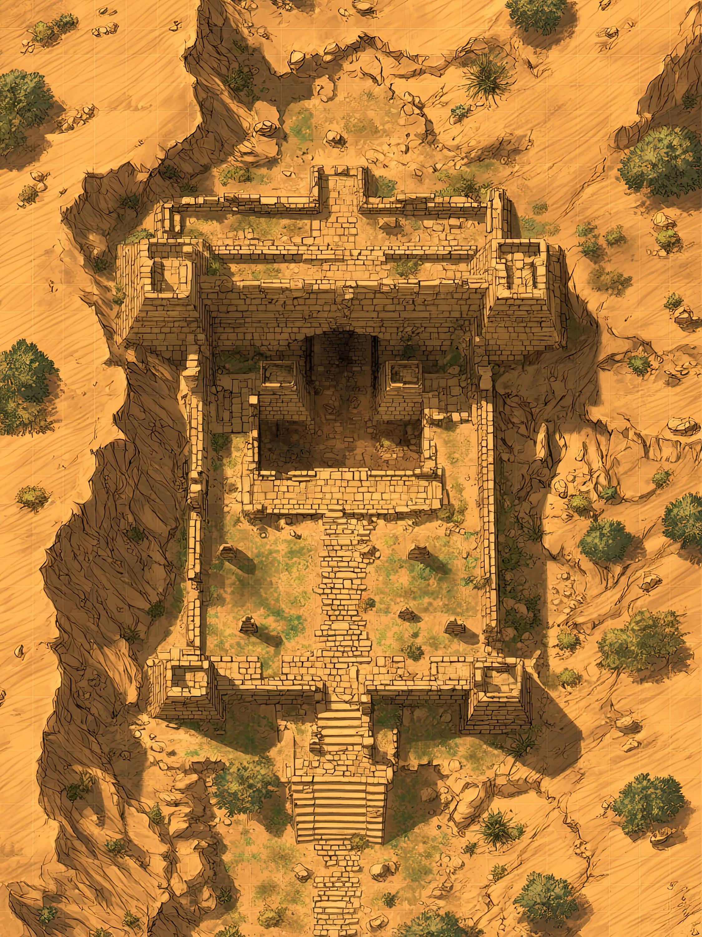Pyramid Battlemaps, Desert, Dnd Maps, Ruins, D&D, Dungeon, Gridded Maps ...