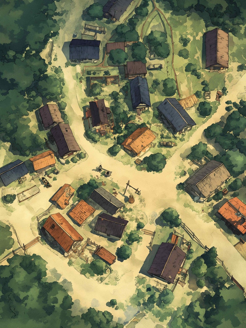 Forest Battlemaps, Town, Village, Dnd Maps, D&D, Pathfinder, Gridded ...