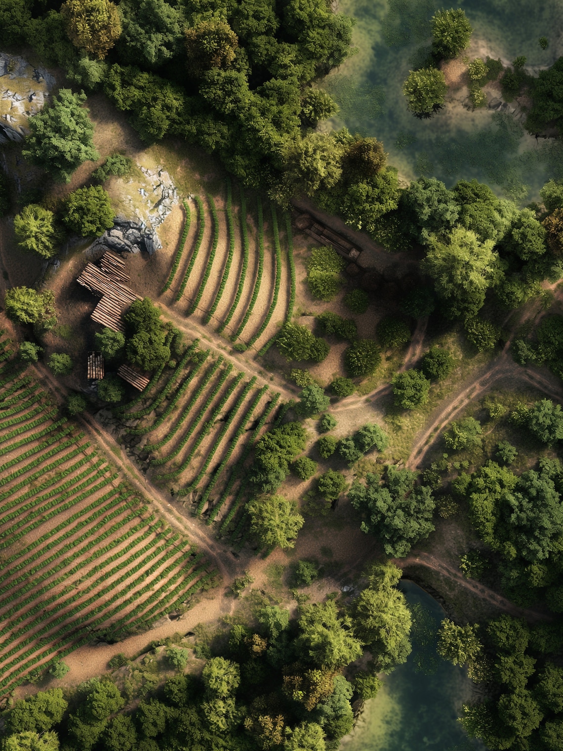 Farm Battlemaps, Dnd Maps, D&D, Pathfinder, Farmland, Gridded Maps ...